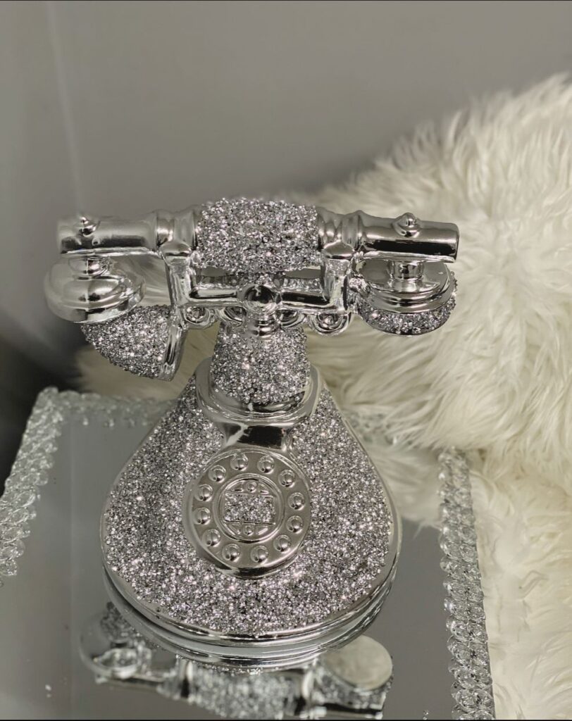 Crushed Diamond Telephone Ornament - Wholesale Home Decor